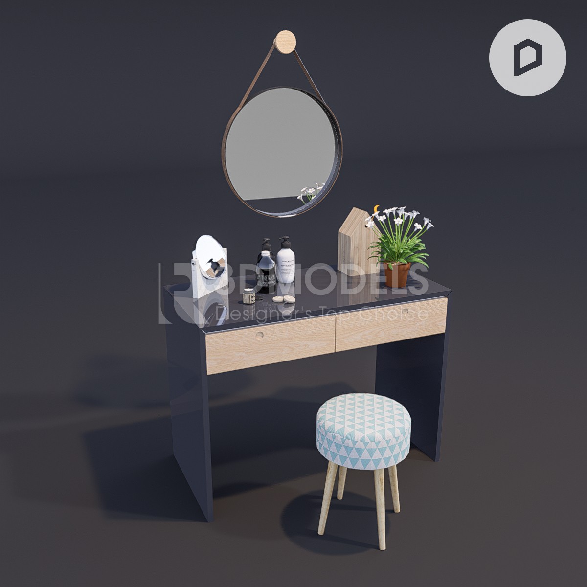 Dressing Table - RT3DModels is a website that offers free real-time 3D ...