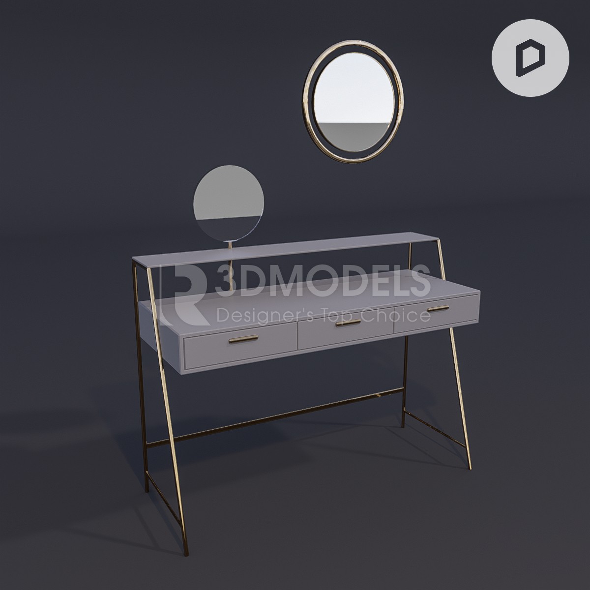 Dressing Table - RT3DModels is a website that offers free real-time 3D ...