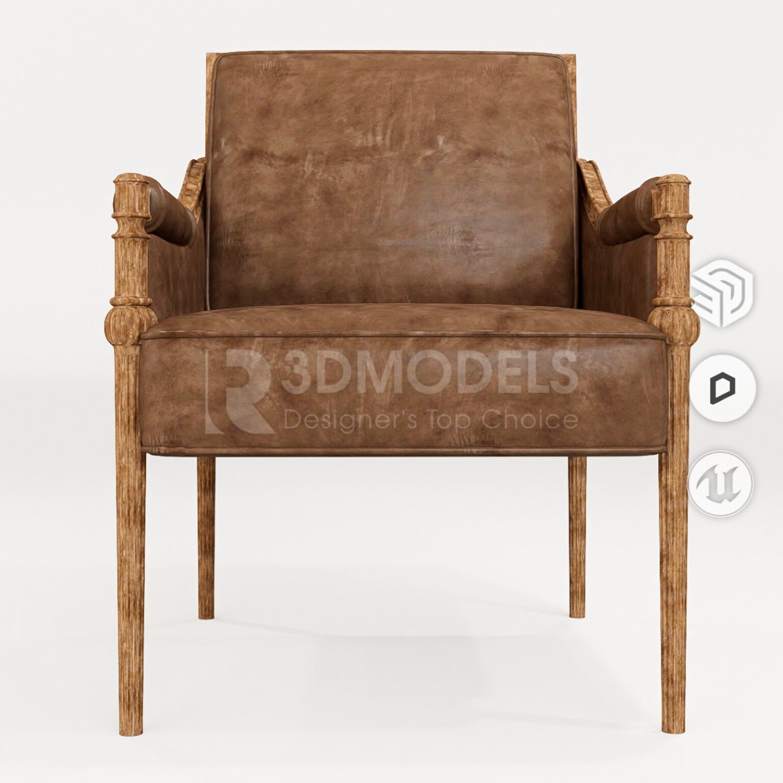 Armchair - RT3DModels is a website that offers free real-time 3D models ...