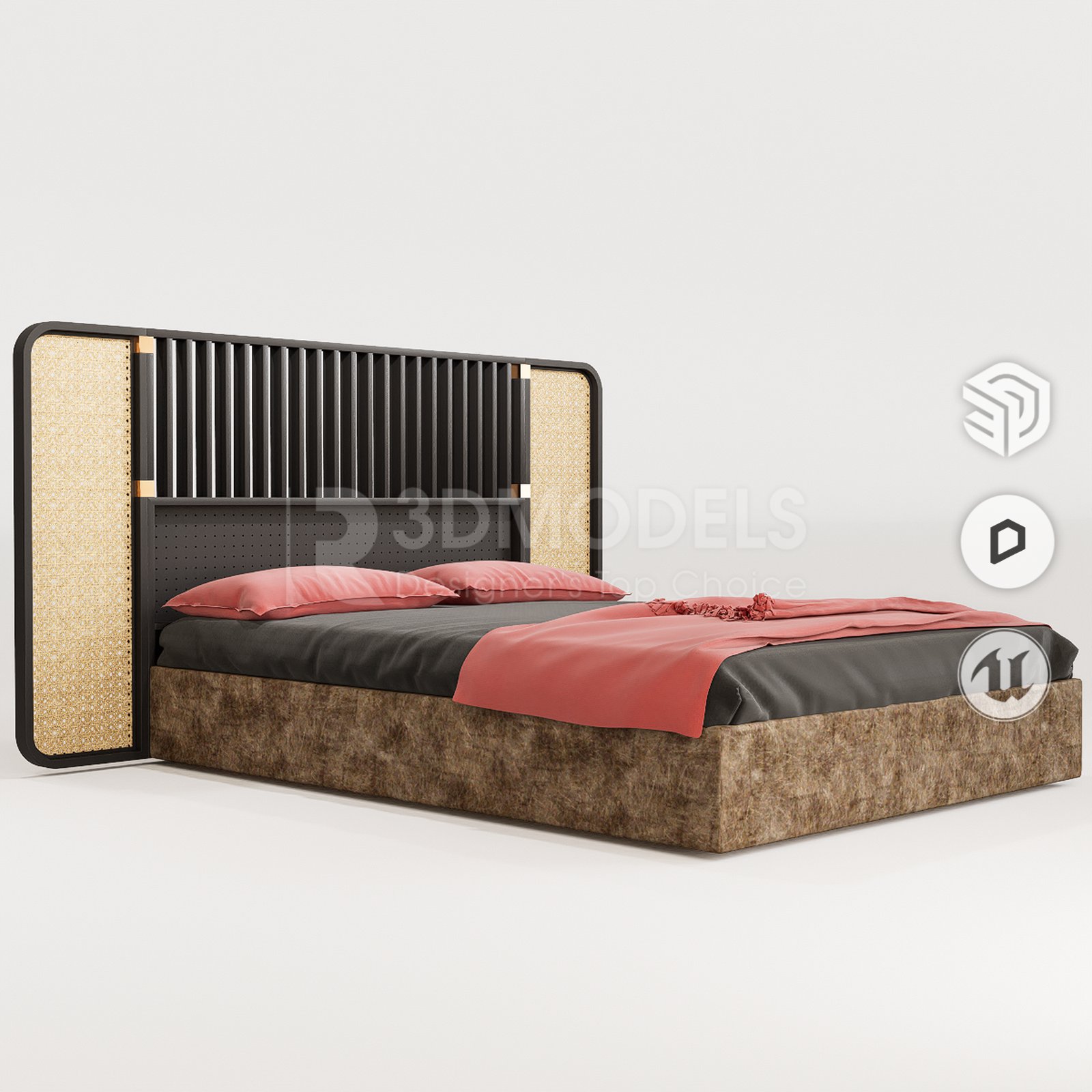 Bed - RT3DModels is a website that offers free real-time 3D models in ...