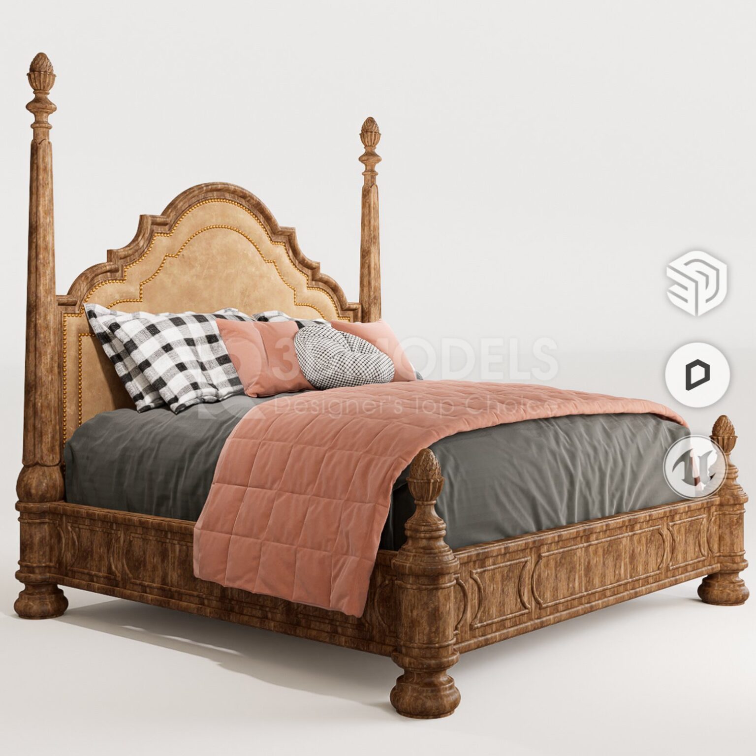 Bed - RT3DModels is a website that offers free real-time 3D models in ...