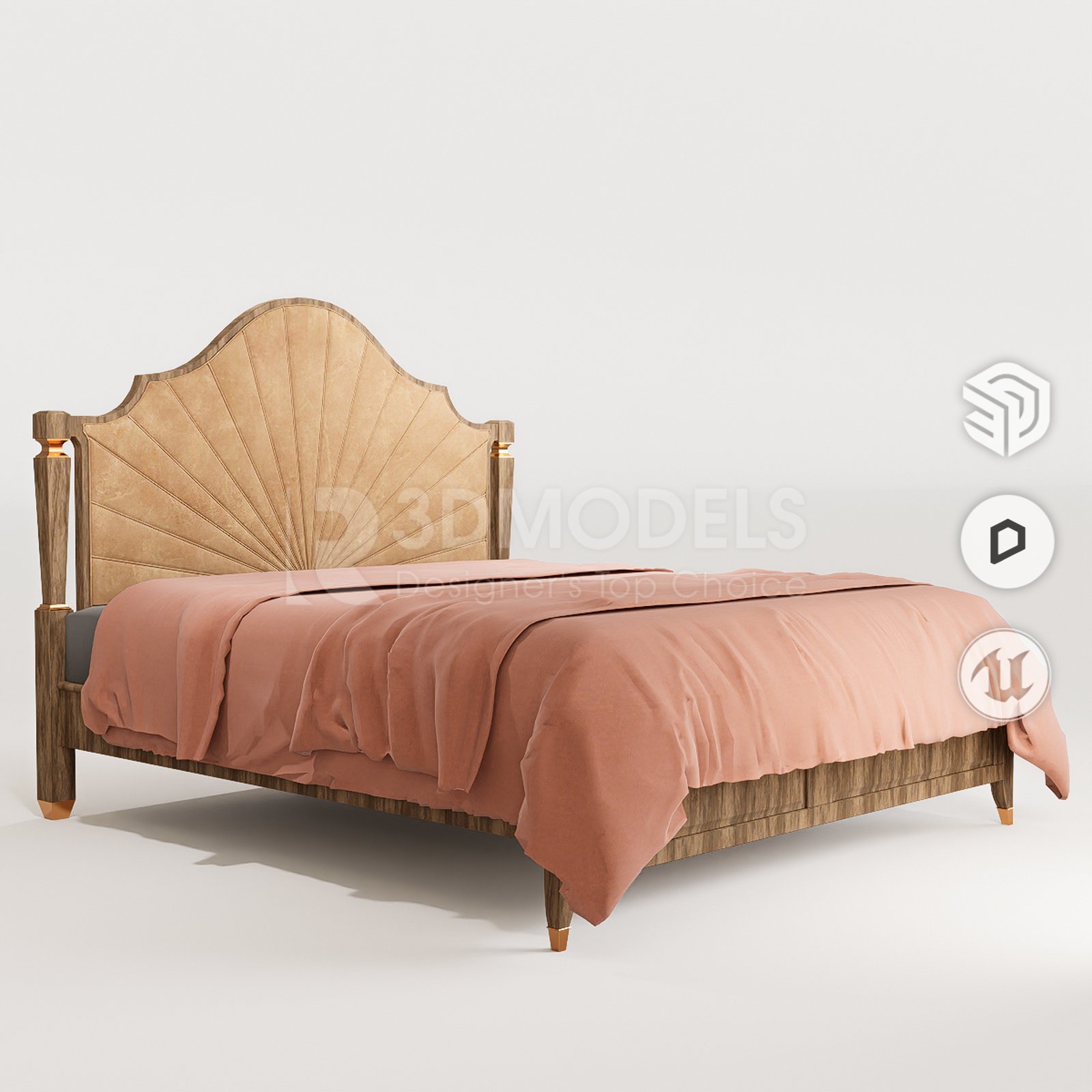 Bed - RT3DModels is a website that offers free real-time 3D models in ...