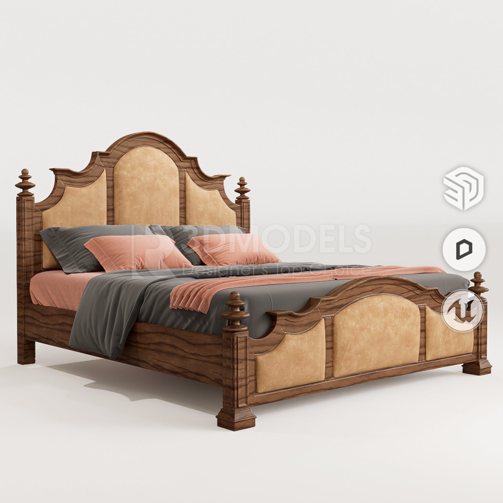 Bed - RT3DModels is a website that offers free real-time 3D models in ...