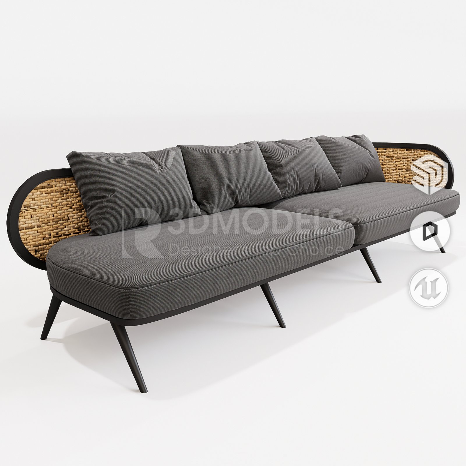 Sofa - RT3DModels is a website that offers free real-time 3D models in ...